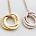 Multiple Linked Ring Necklace, Two Three Four Five Interlocking Circle ...