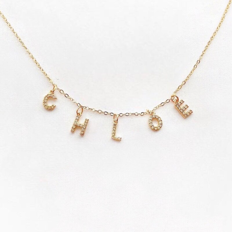 Dangle Letter Necklace - Etsy