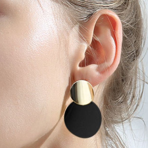 Large Disc Earrings - Etsy