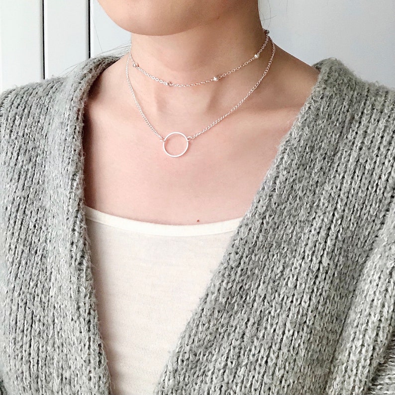 Double Strand Choker Double Layer Necklace Two Layer Short - Etsy