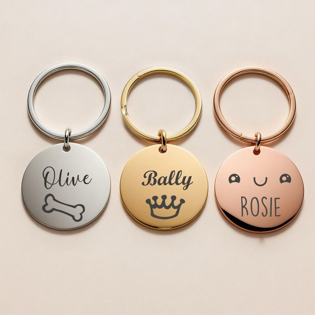 Custom Pattern Dog Tag, Minimalist Pet ID Tag, Pet Name Tag ...