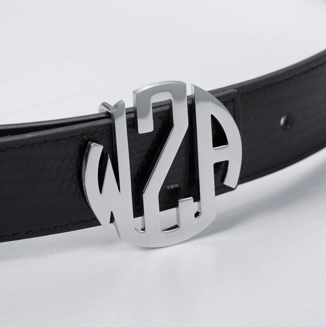 Initial Belt Buckle Silver Custom Monogram Belt Buckle - Etsy UK