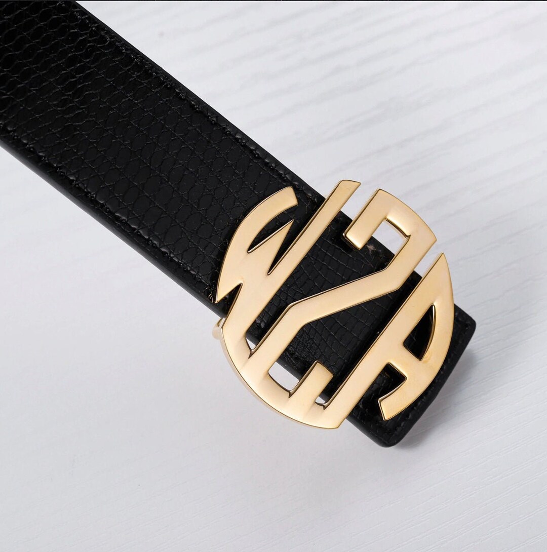 Personalised Round Buckle, Custom Monogram Initial Belt Buckle, Round ...