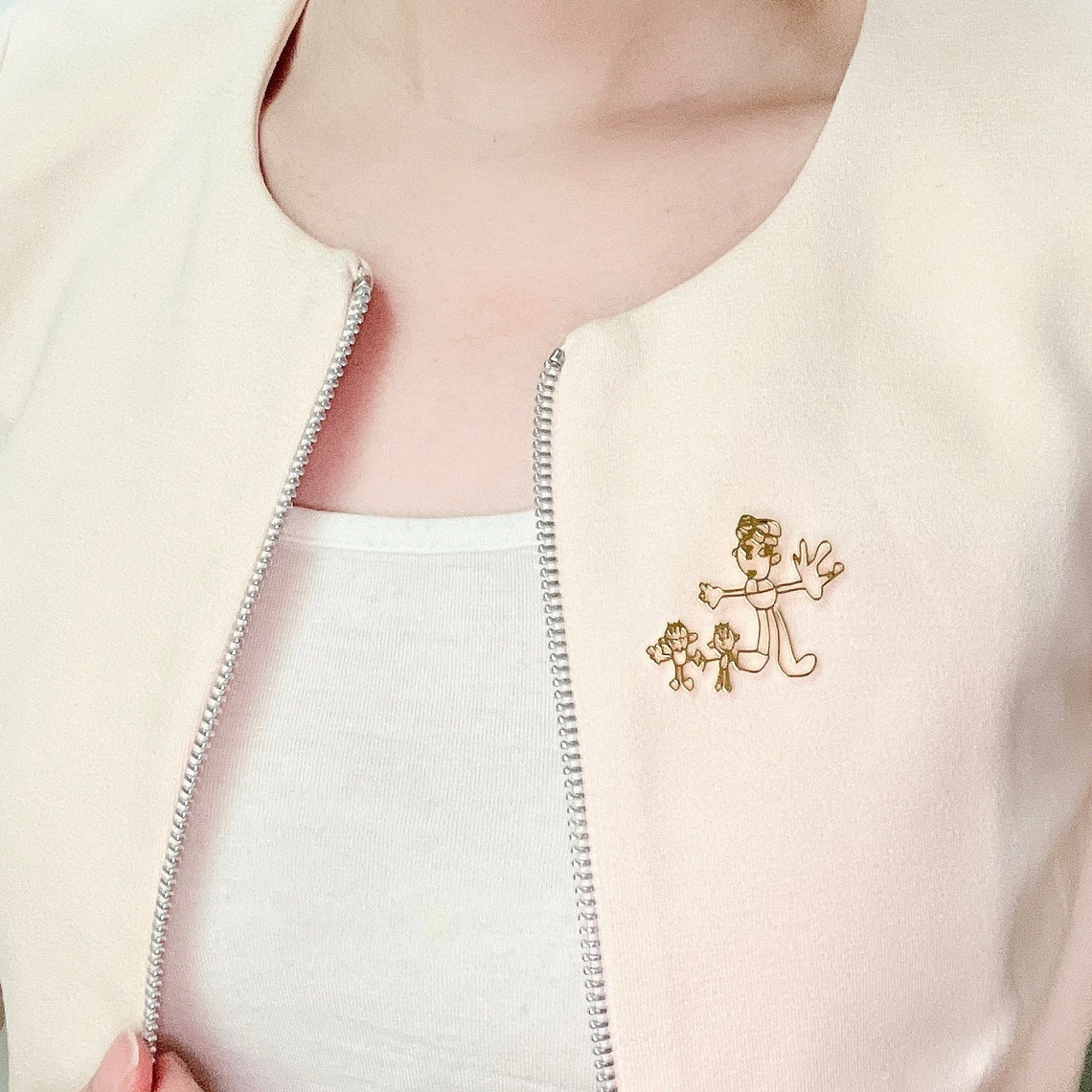 Kids Drawing Brooch Handwriting Brooch Personalized Logo - Etsy UK