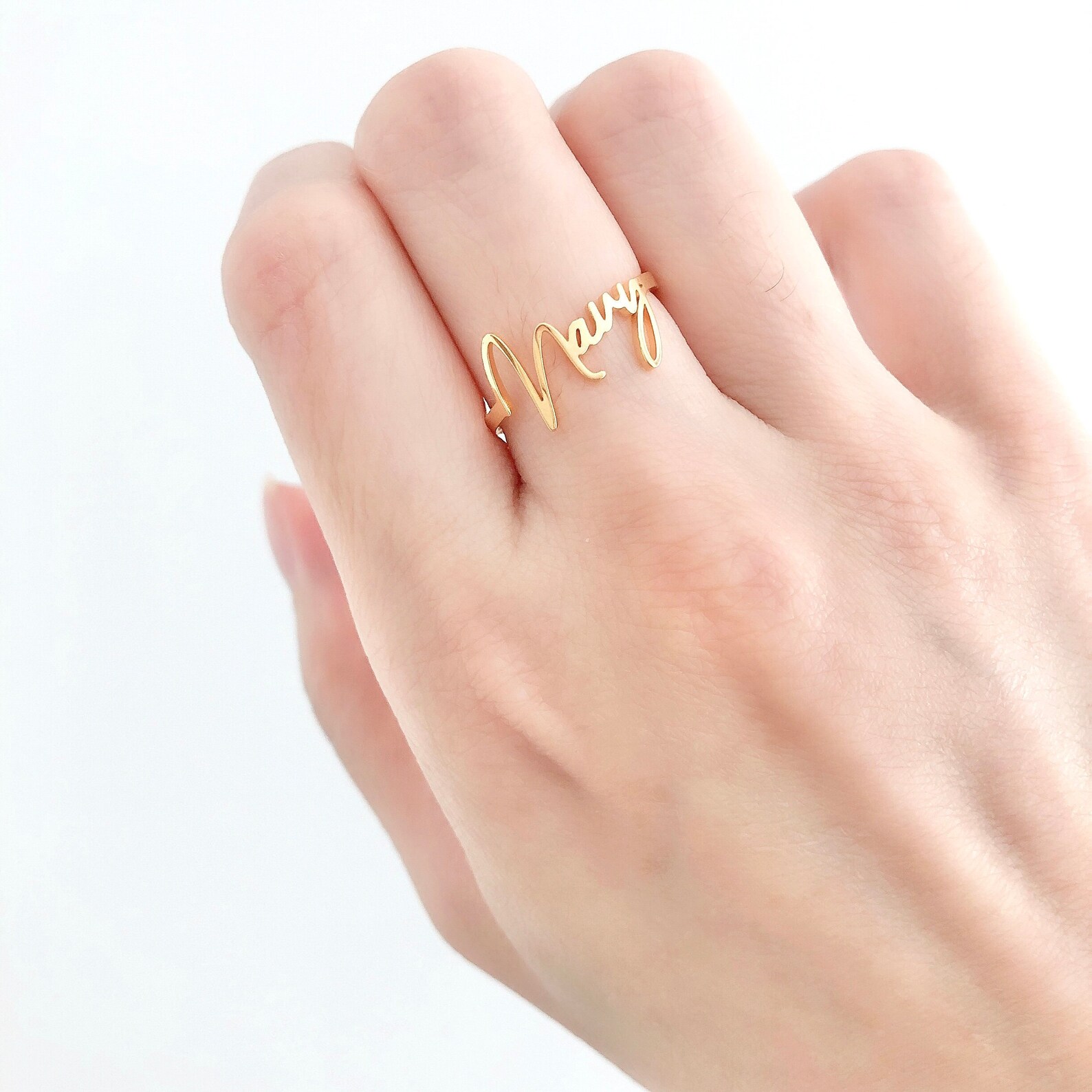 Adjustable Name Ring, Personalised Name Ring, Custom Open Ring ...