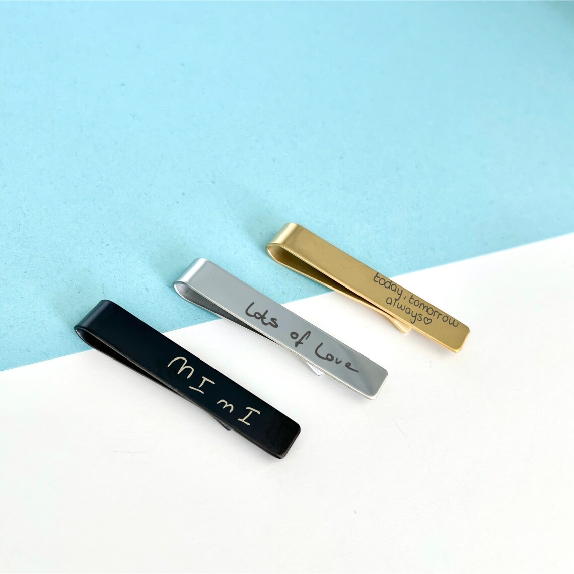 Handwriting Tie Pin, Stainless Steel, Waterproof, Custom Handwritten ...
