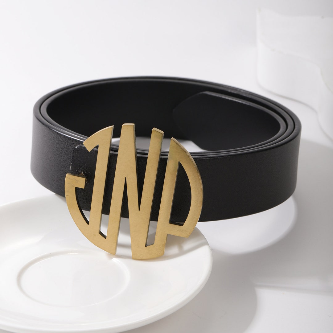Personalised Round Buckle, Custom Monogram Initial Belt Buckle, Round ...