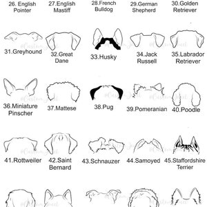 Personalised Dog Ears Necklace, Custom Dog Name Necklace, Engraved Dog ...