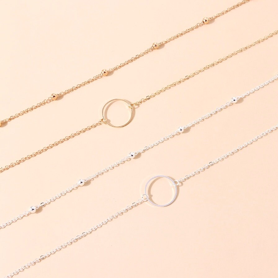 Double Layer Short Necklace Multi Layer Necklace Two Layer - Etsy UK