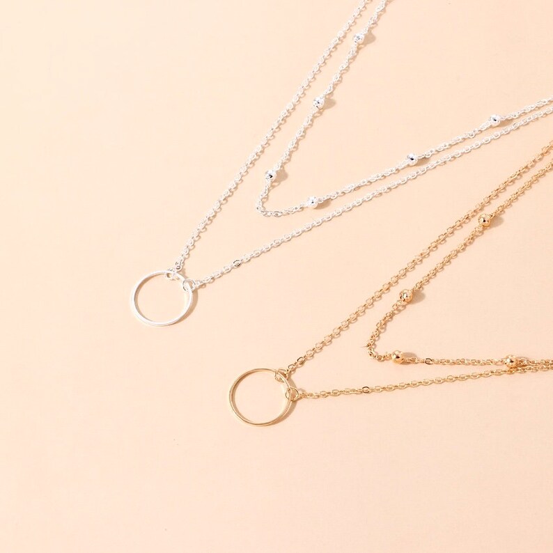 Double Layer Short Necklace Multi Layer Necklace Two Layer - Etsy UK