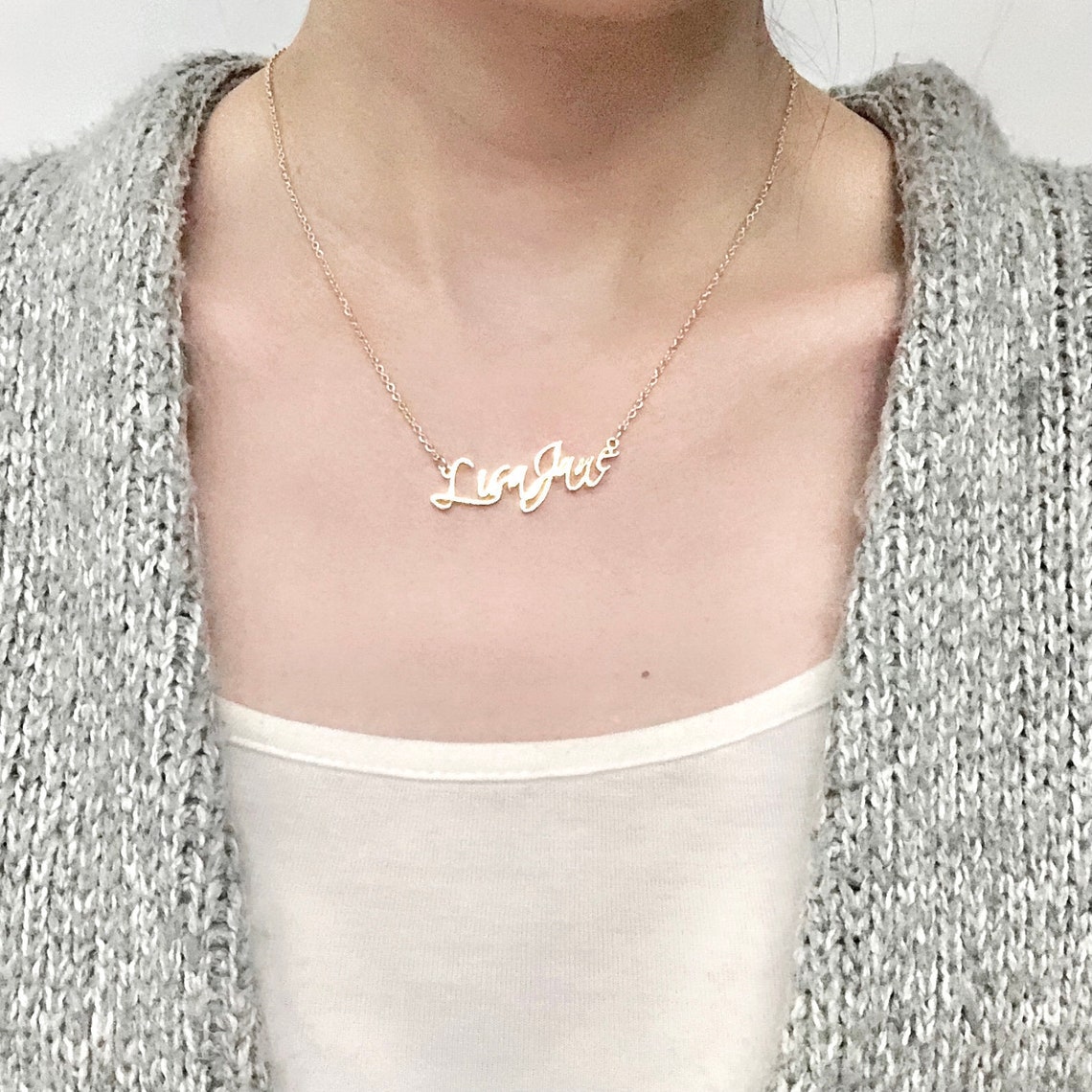 Actual Handwriting Necklace Handwritten Necklace Signature | Etsy