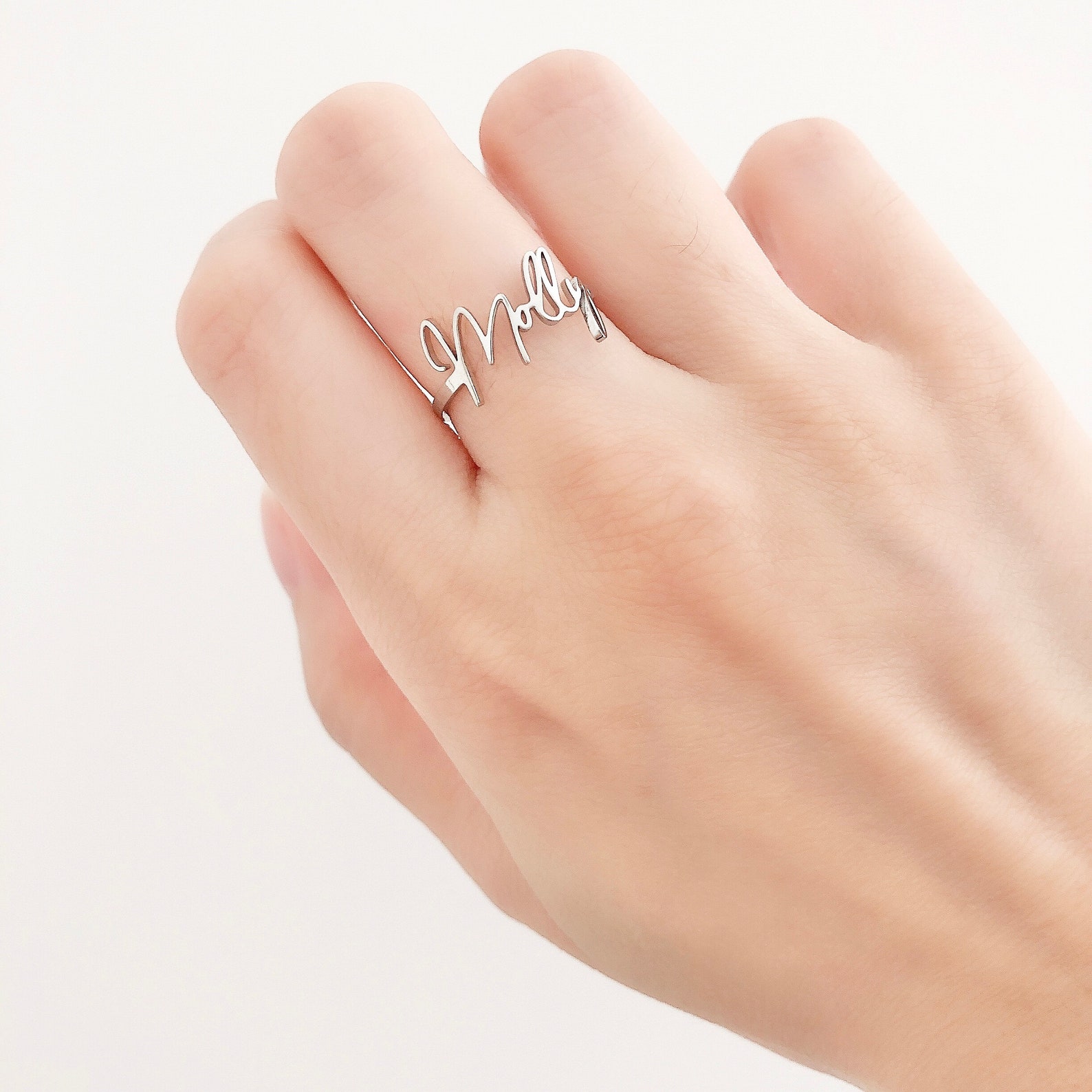 Adjustable Name Ring, Personalised Name Ring, Custom Open Ring ...