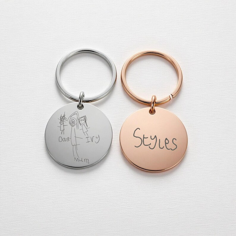 Custom Art Work Key Tag, Kids Painting Keyring, Handdrawn Keychain ...