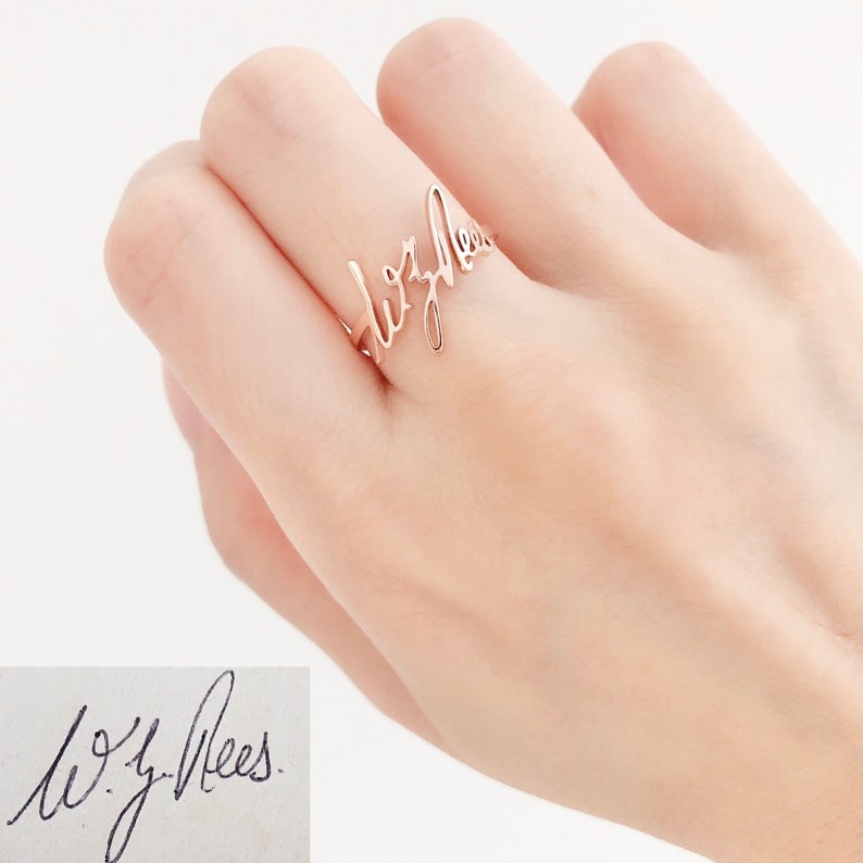 Handwriting Ring Handwritten Name Ring Signature Ring - Etsy
