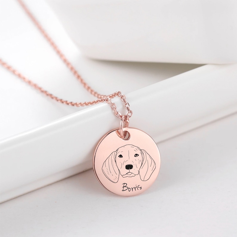 Dog Breeds Portrait Necklace Custom Dog Necklace Engraved - Etsy