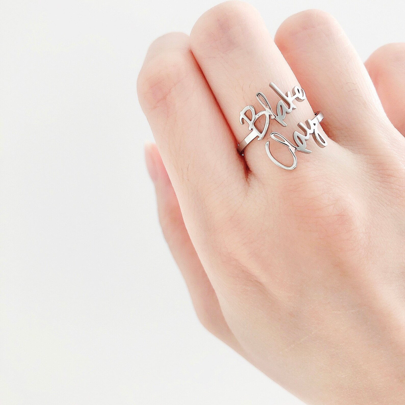 Two Name Ring Custom Name Ring Double Name Ring | Etsy