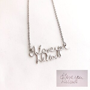 Actual Handwriting Necklace, Handwritten Necklace, Signature Necklace ...