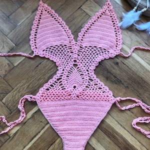 One Piece Handmade Crochet Swimwear Bridesmaid Crochet Swimsuit With ...