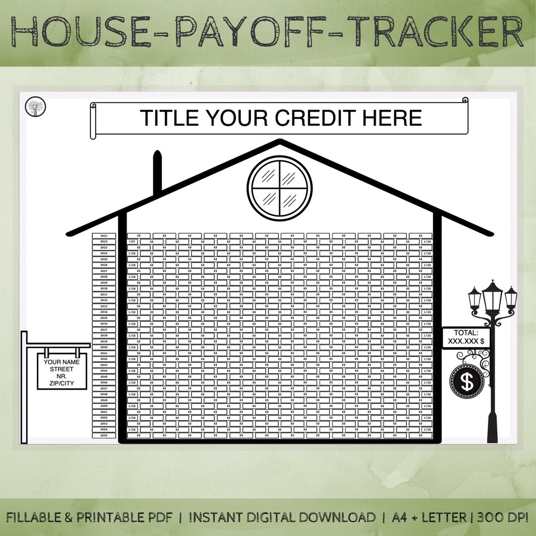 HOUSE PAYOFF TRACKER A4 / Letter Size Fillable Pdf File - Etsy