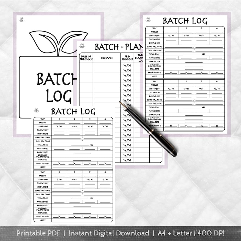 FREEZE DRYING LOG Book Pdf, 45 Pages,journal, Printable Planner,harvest ...