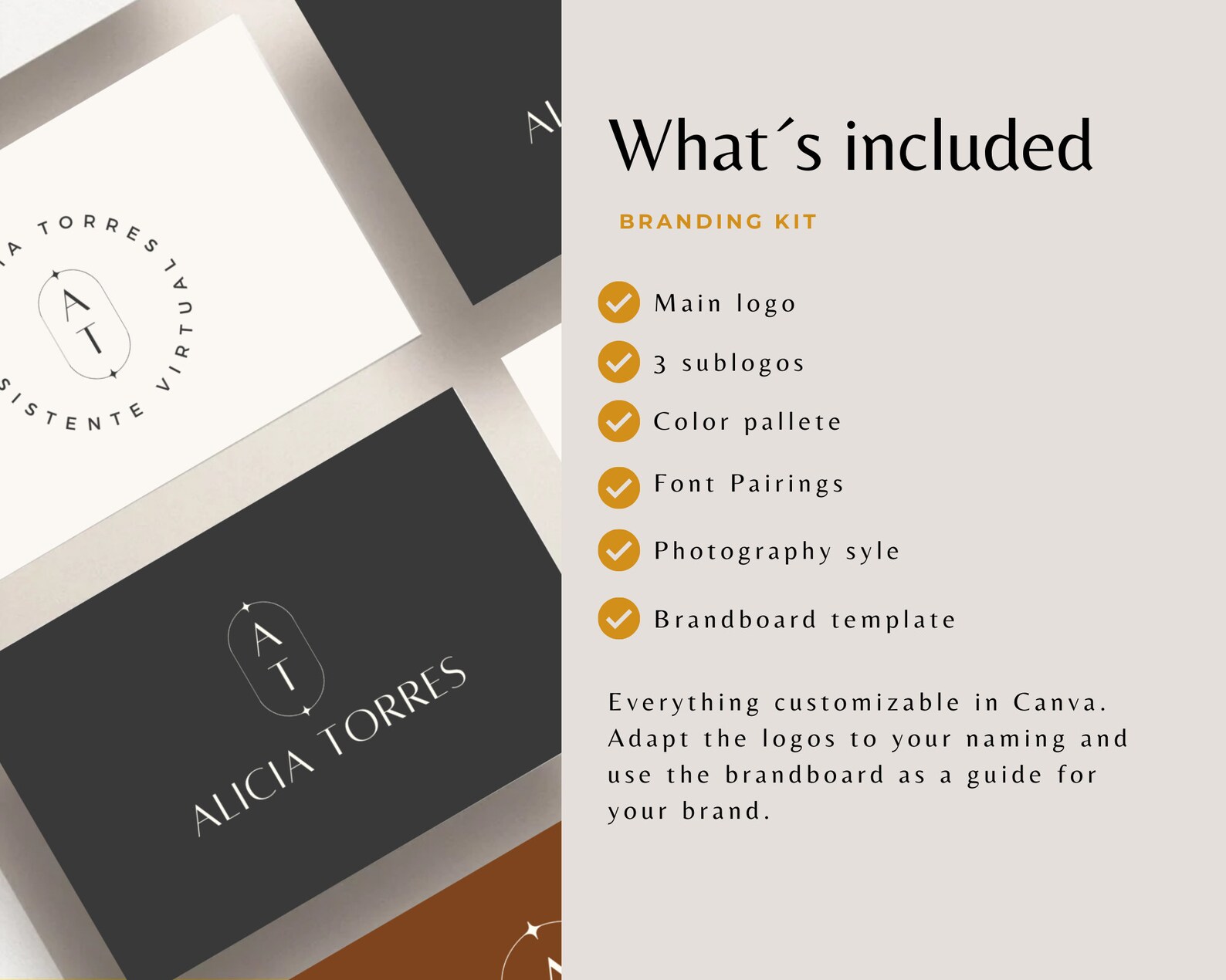 Branding Kit and 4 Logo Templates for Virtual Assistants, Logo Template ...