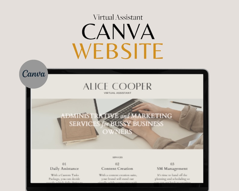 Canva Website Template for Virtual Assistants and Service Based Businesses. Virtual Assistant ...