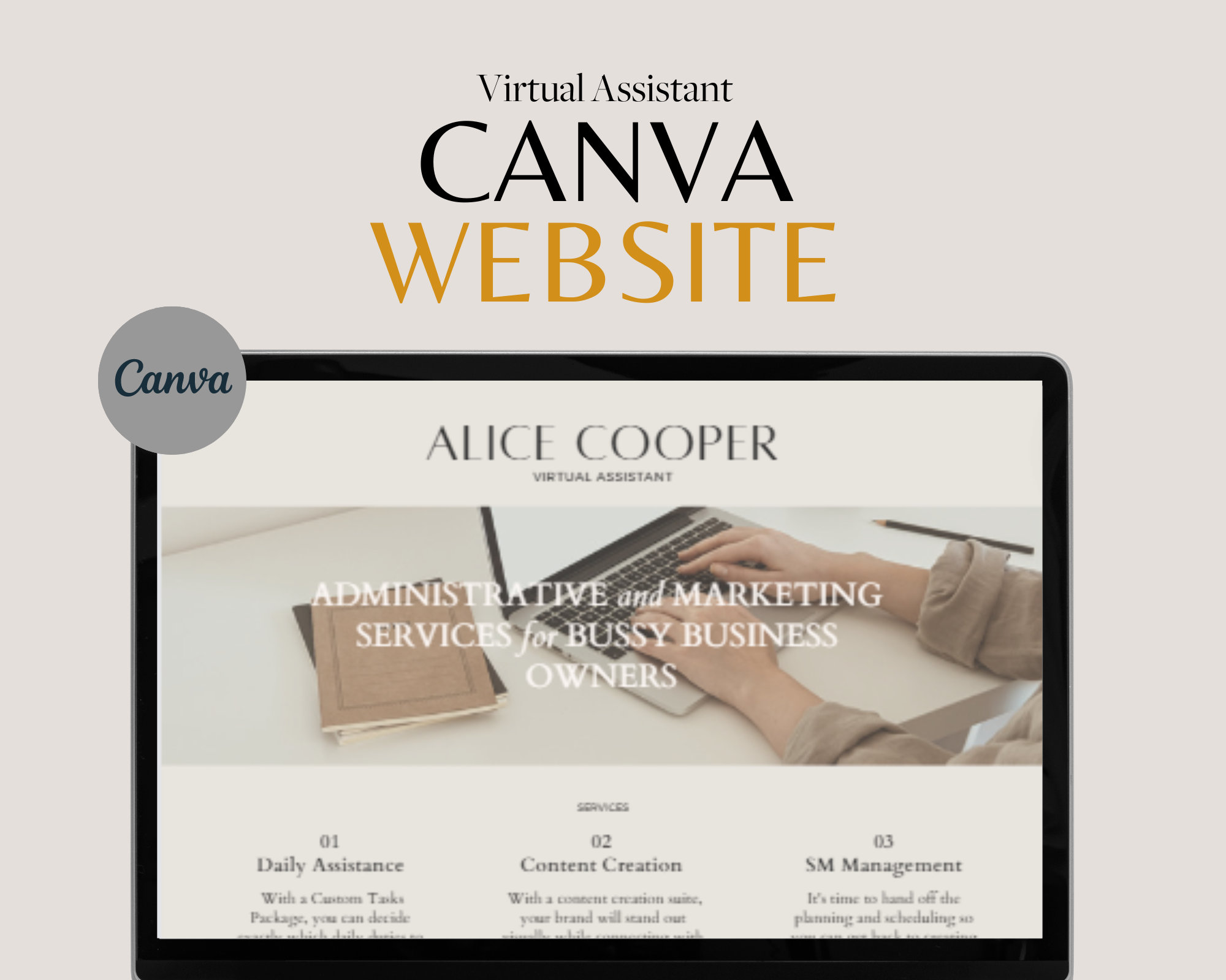 Canva Website Template for Virtual Assistants and Service Based ...