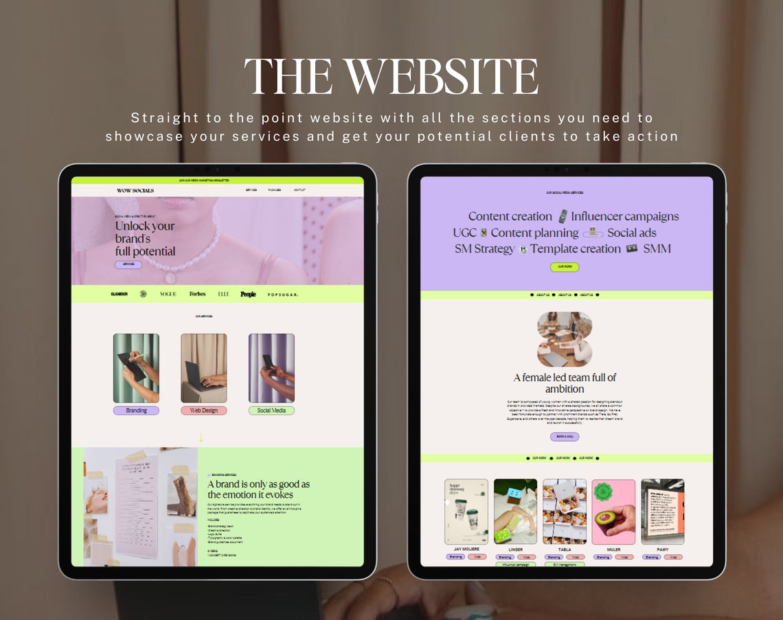 Canva Website Template for Social Media Managers, Marketing Agency ...