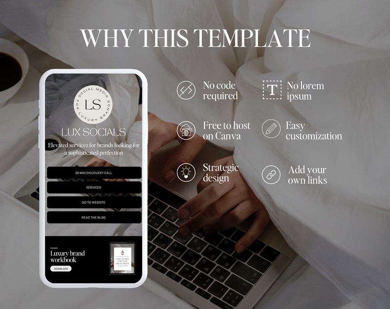 Link in Bio Template Canva. Linktree Canva Template. Instagram - Etsy