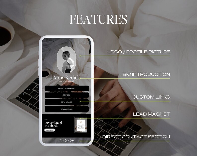 Link in Bio Template Canva. Linktree Canva Template. Instagram - Etsy