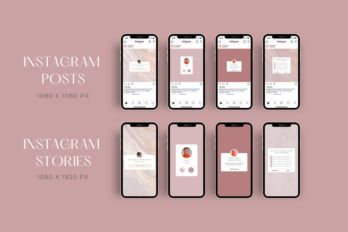 Instagram Notification Templates. Instagram Feed. Canva - Etsy