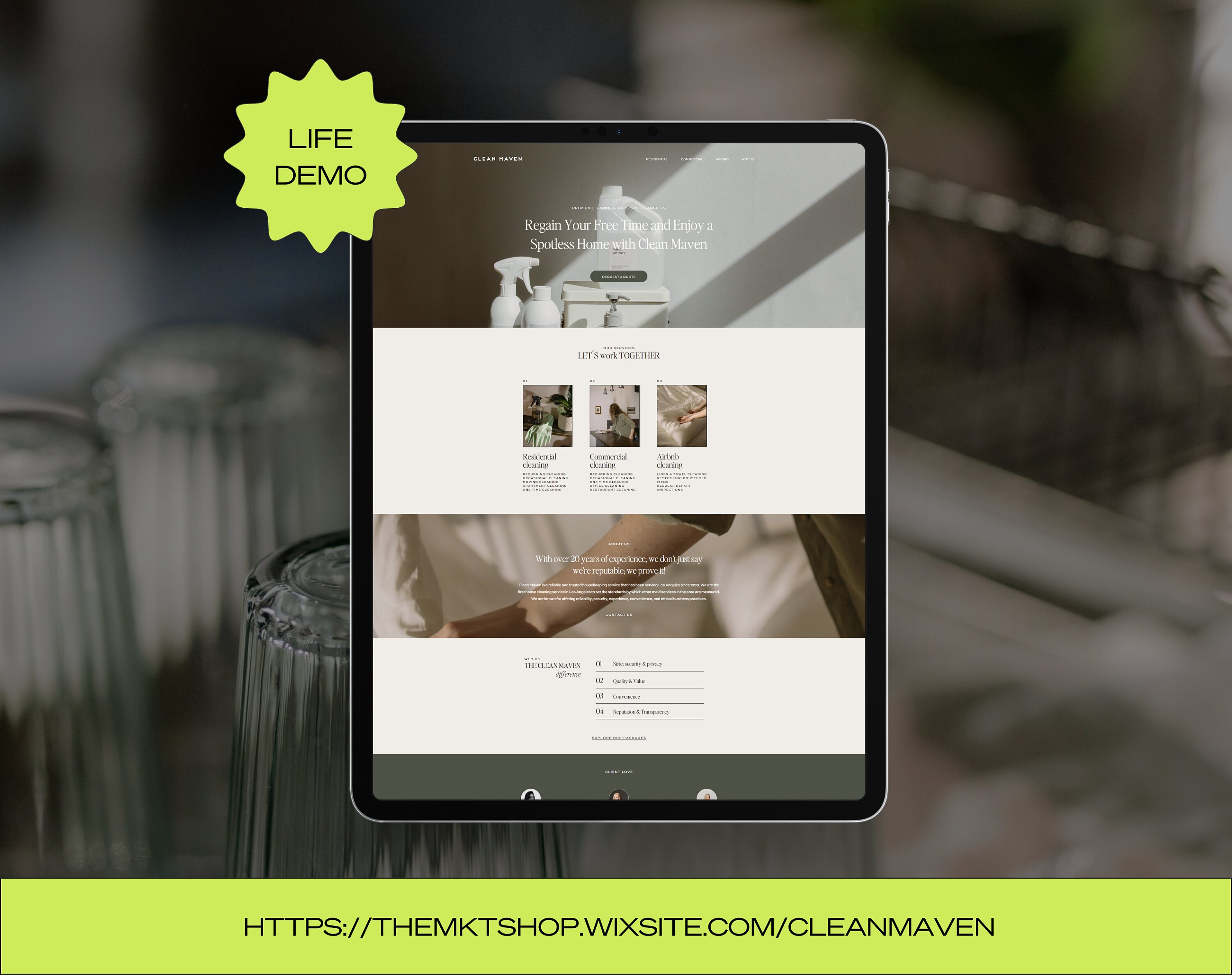 Wix Website Template for Cleaning Services - Clean Business Website ...