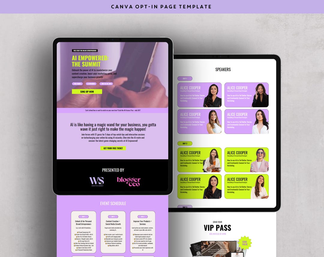 Opt-in Page Template for Course Creators and Coaches, Canva Website ...