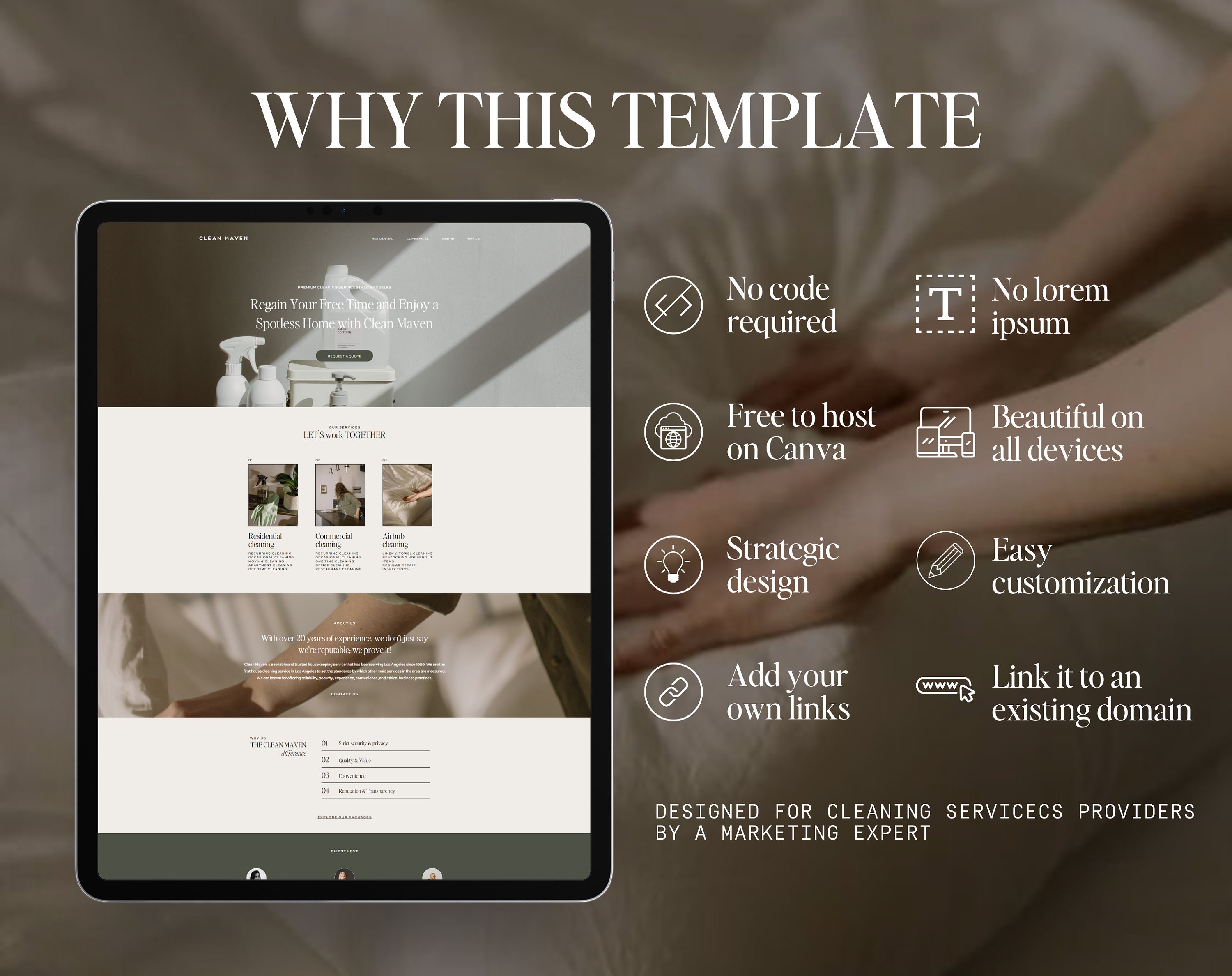Canva Website Template for Cleaning Services - Cleaning Services ...
