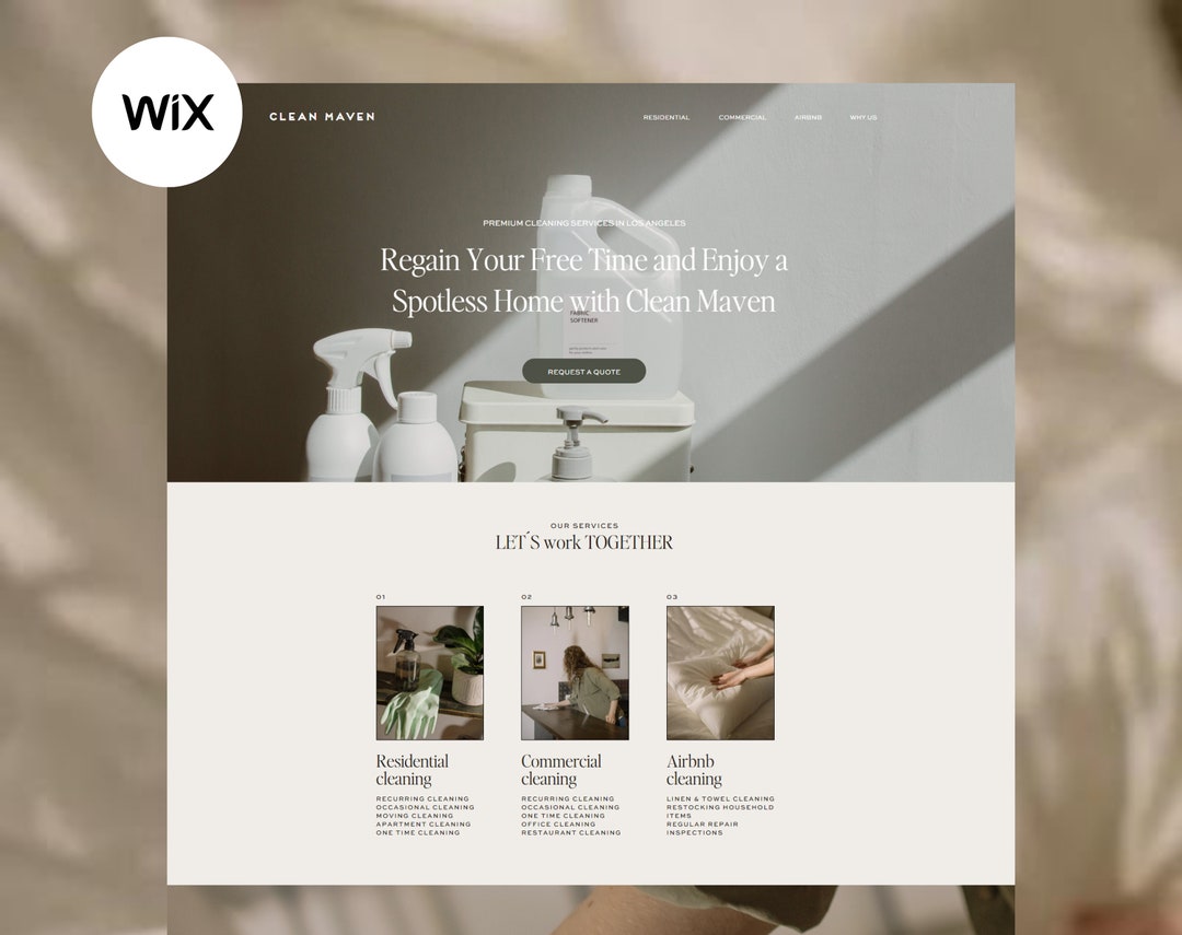 Wix Website Template for Cleaning Services - Clean Business Website ...