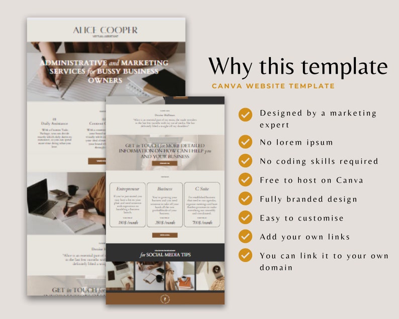 Canva Website Template for Virtual Assistants and Service Based ...