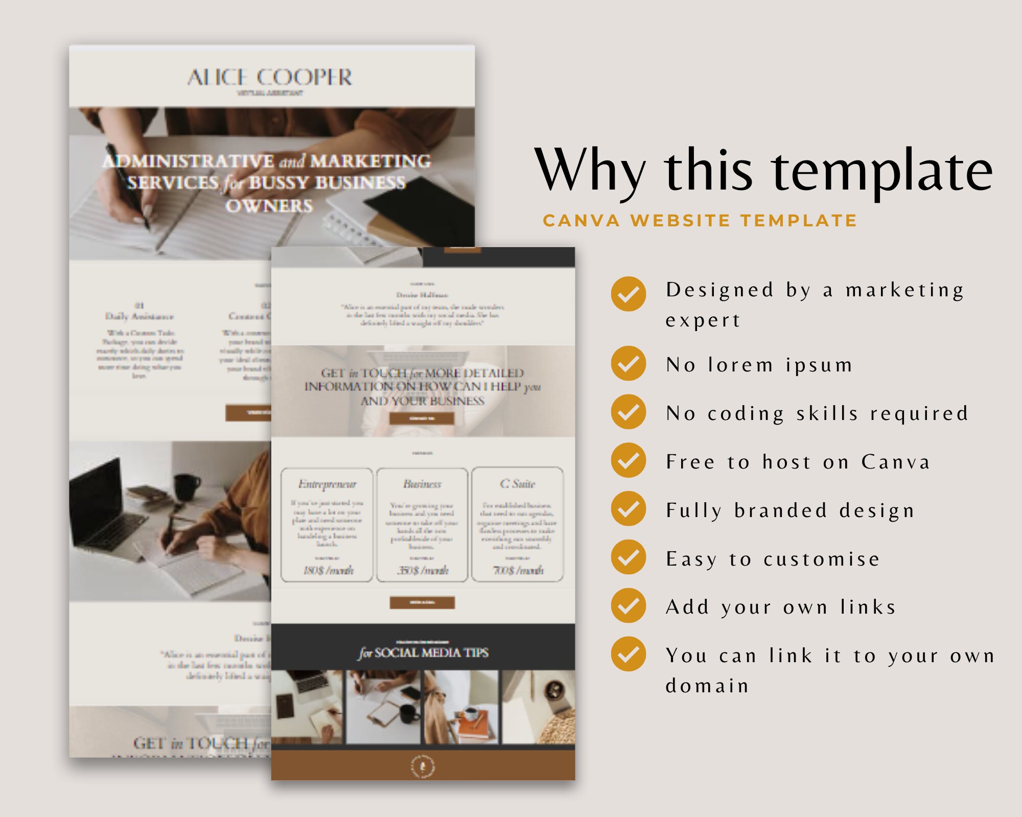 Canva Website Template for Virtual Assistants and Service Based Businesses. Virtual Assistant ...