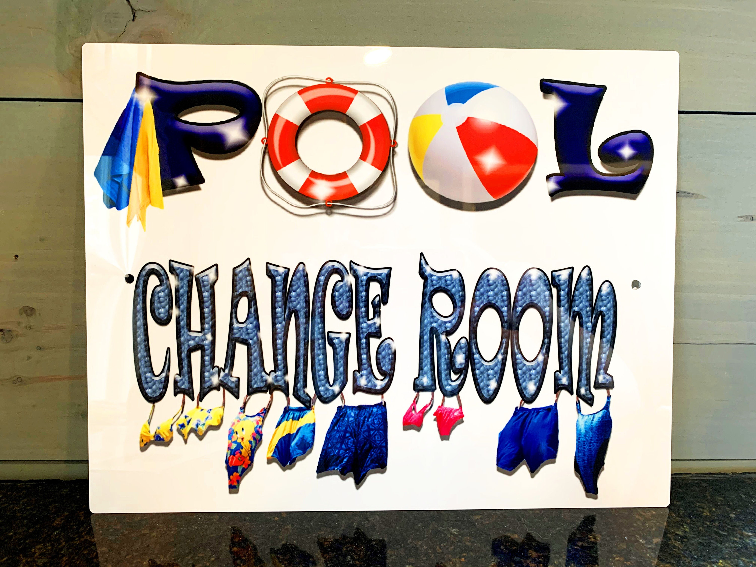 Pool Change Room Metal Sign Sublimated Will Never Fade - Etsy