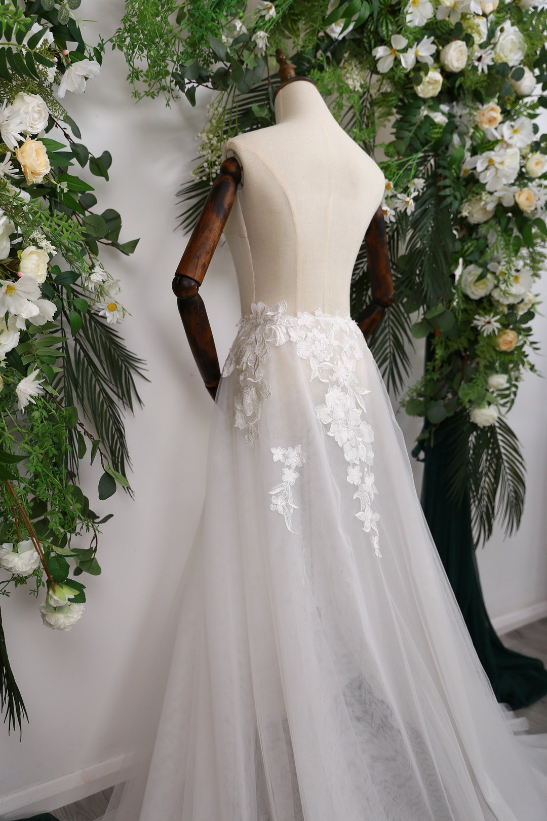 Rose - Bridal Detachable Train, Removable Lace Train, Bespoke Attached ...