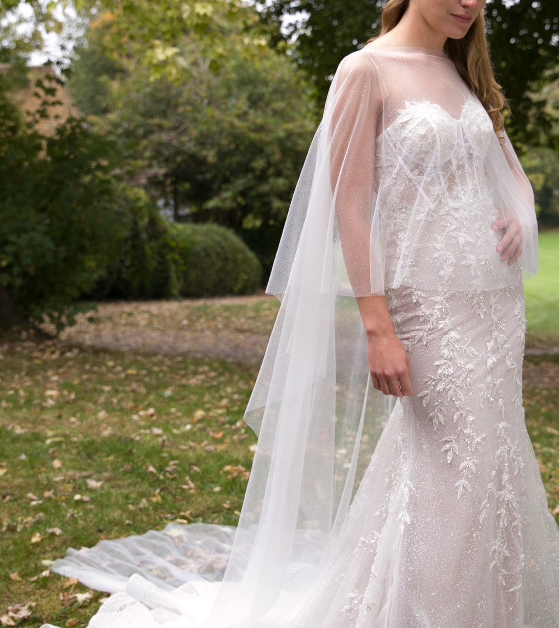 Sparkle Cape Veil, Glitter Cape Veil, Bridal Cape, Wedding Cape 04 ...