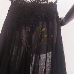 Raven - Black Bridal Detachable Train, Removable Train, Bespoke ...