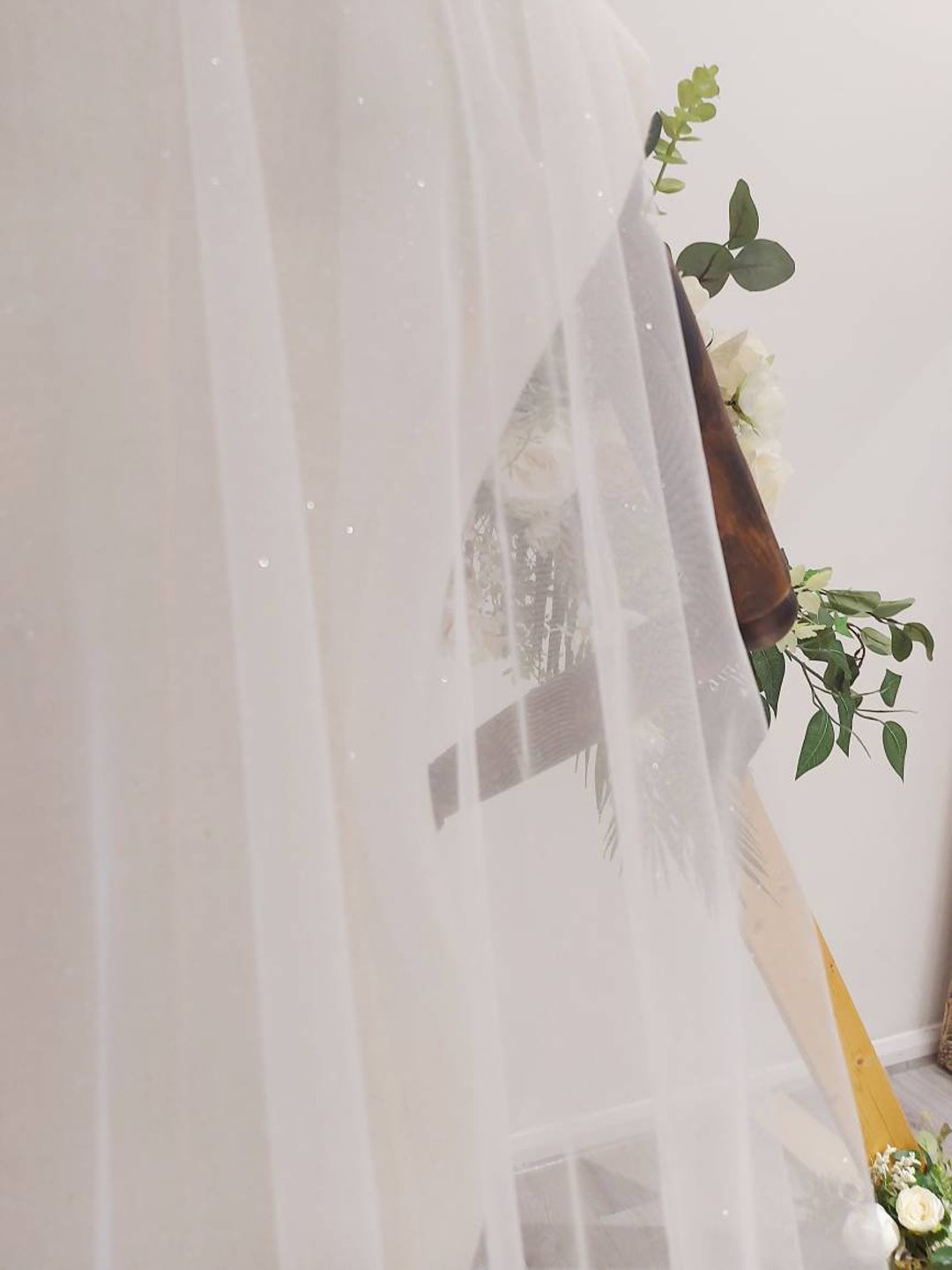 Fine Glitter Veil, Barely There Style Veil, Sparkle Veil, Light Ivory ...