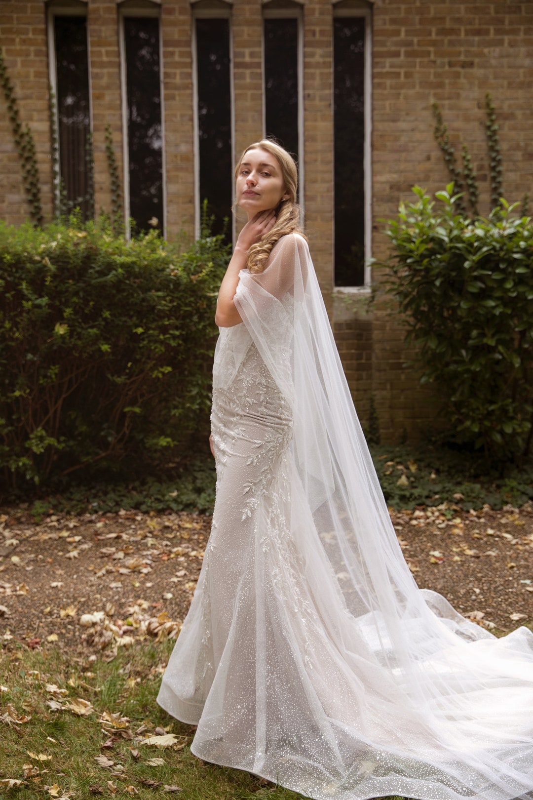 Sparkle Cape Veil, Glitter Cape Veil, Bridal Cape, Wedding Cape 04 ...