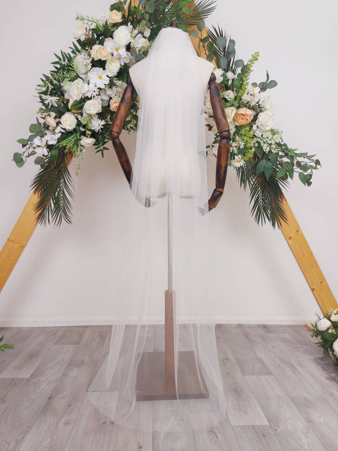 Emily - Plain Narrow Veil, 1 Tier Bridal Veil, Bespoke Veil, Wedding ...