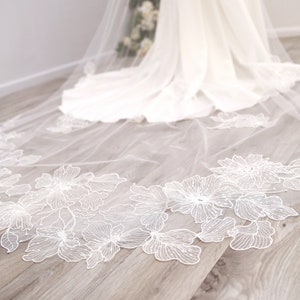 Valerie - Sparkle Lace Veil, Asymmetrical Sequins Lace Veil, Wedding ...