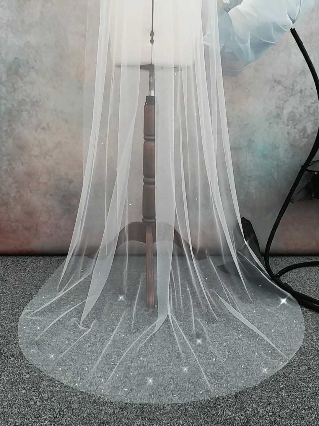 Falling Star Veil, 1 Tier Bridal Veil With Crystal, Bespoke Veil ...