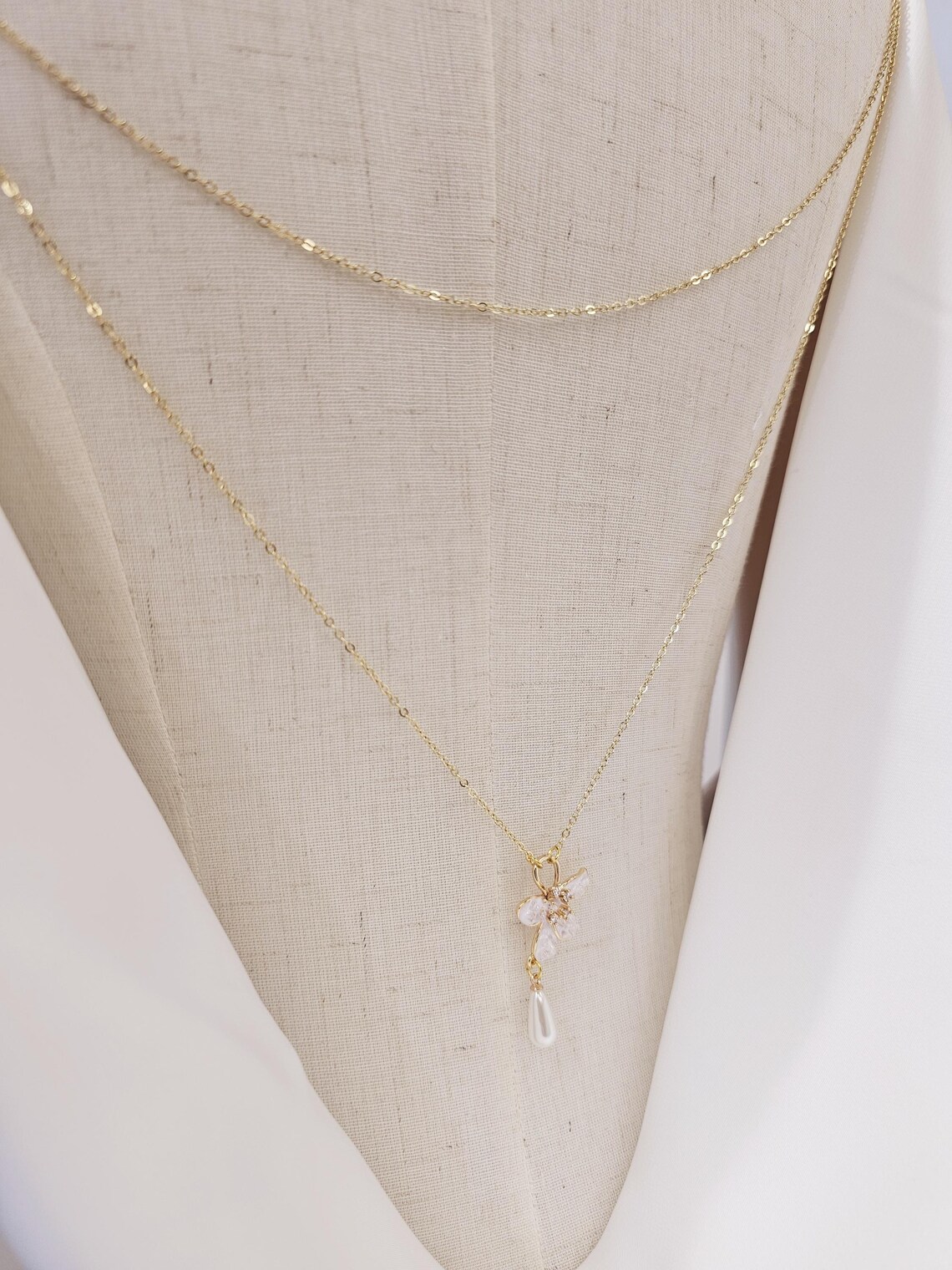Crystal Bridal Backdrop Necklace: 14k Gold Plated Back Chain - Etsy