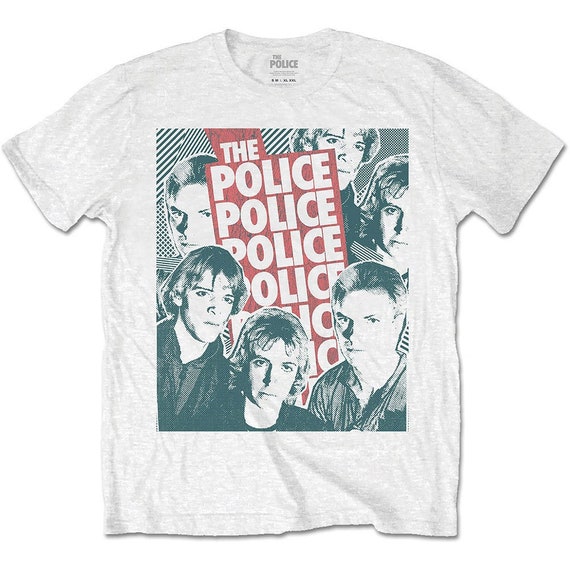 The Police T Shirt Half Tone Faces Unisex Official Etsy