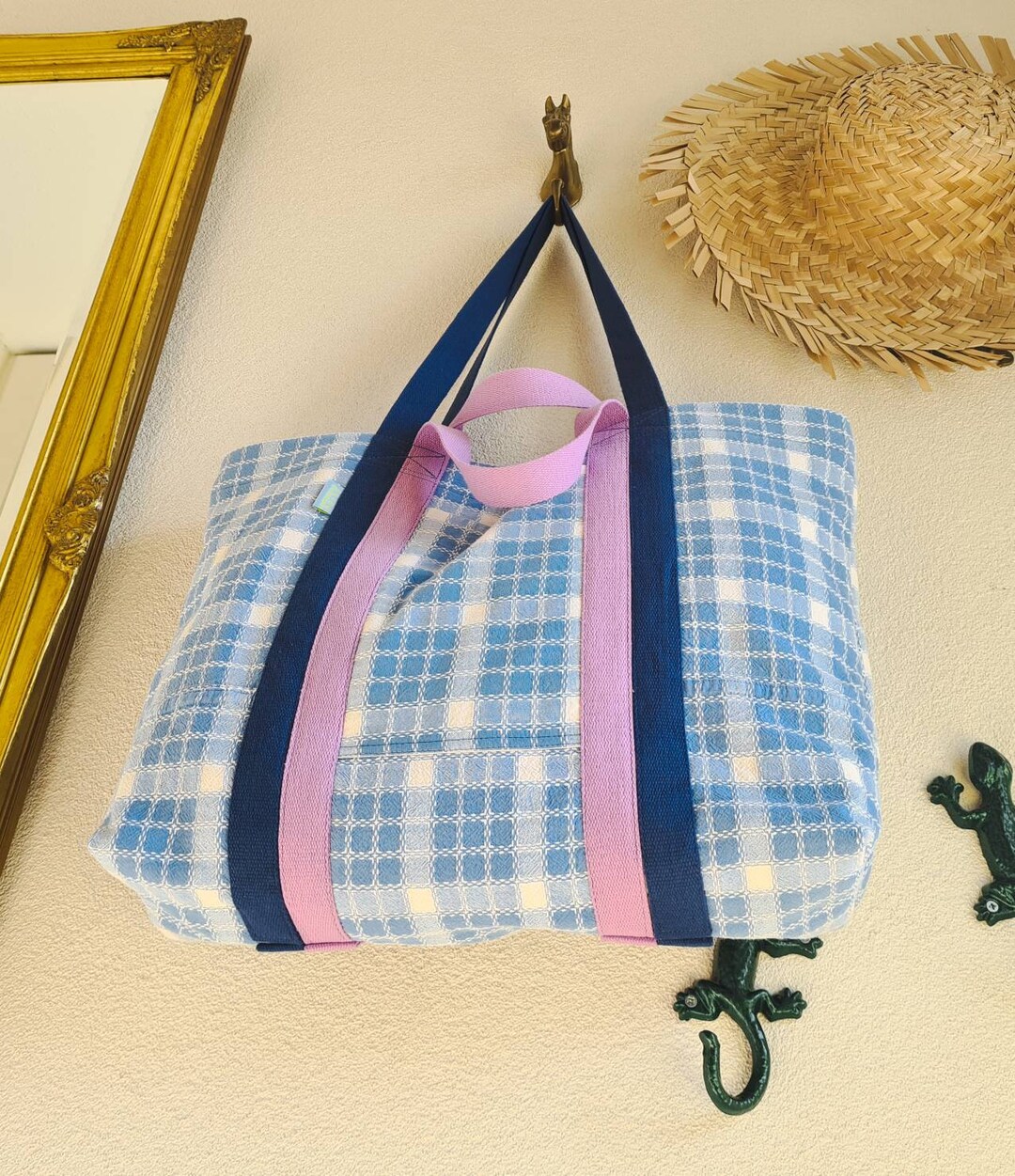 Upcycled | Handmade Large Tote Bag With Pouch | Beach Bag | Summer Bag ...