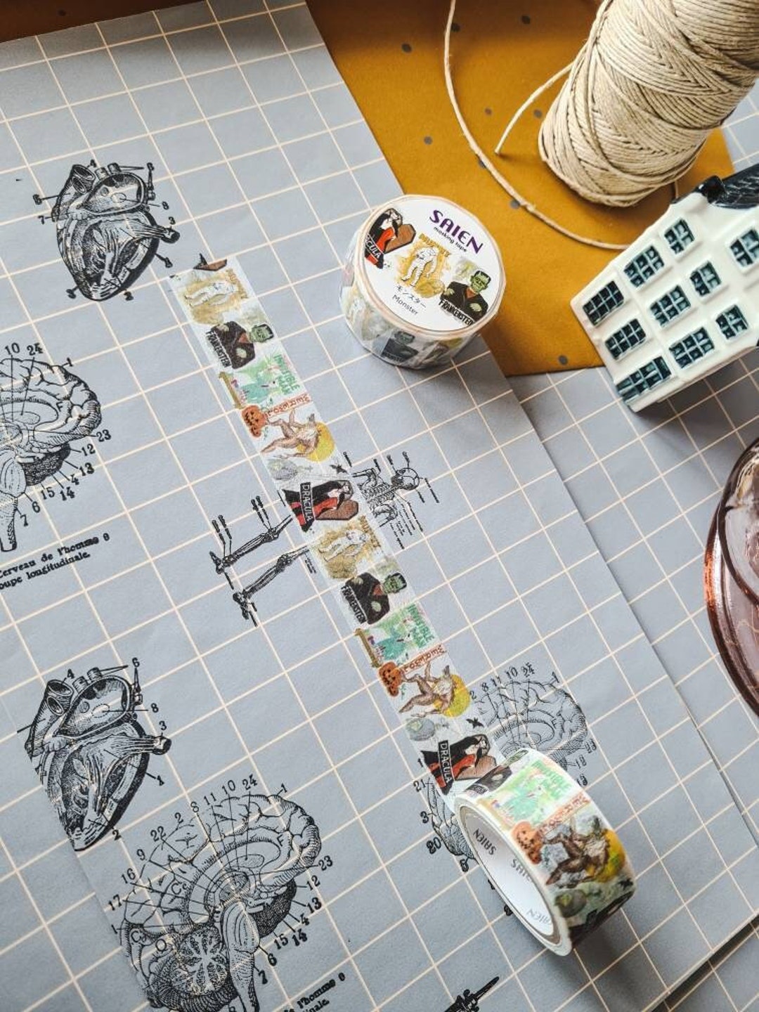 SAIEN Monster Washi Tape Made in Japan Cute Tape for Packaging ...